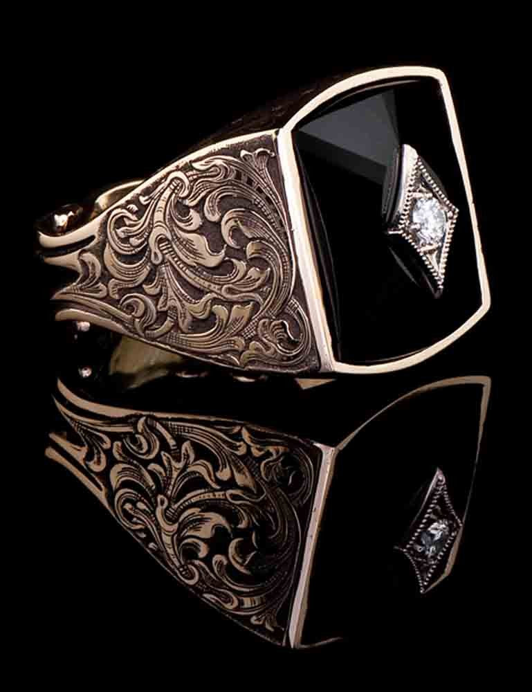 Black Jade Diamond Ring BJ-604 – J Chapa Hernandez Jewelers